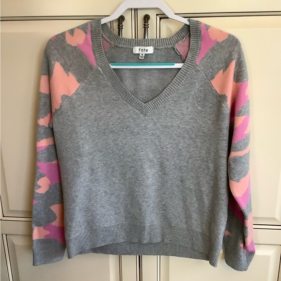 Fate | Sweaters | Fate Grey Pink Peach Sweater Small | Poshmark